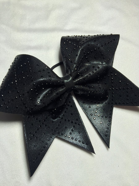 Black Tie Rhinestone Bow – Back Flip Bows